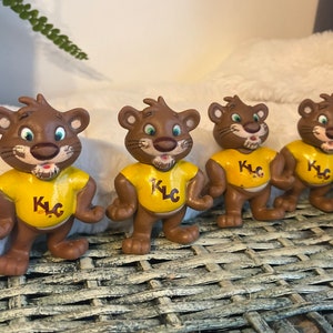 Four (4) KLC Hard Pvc Mascot Figure Toy 3 Inch Uncommon Tiger Bear Cat ...
