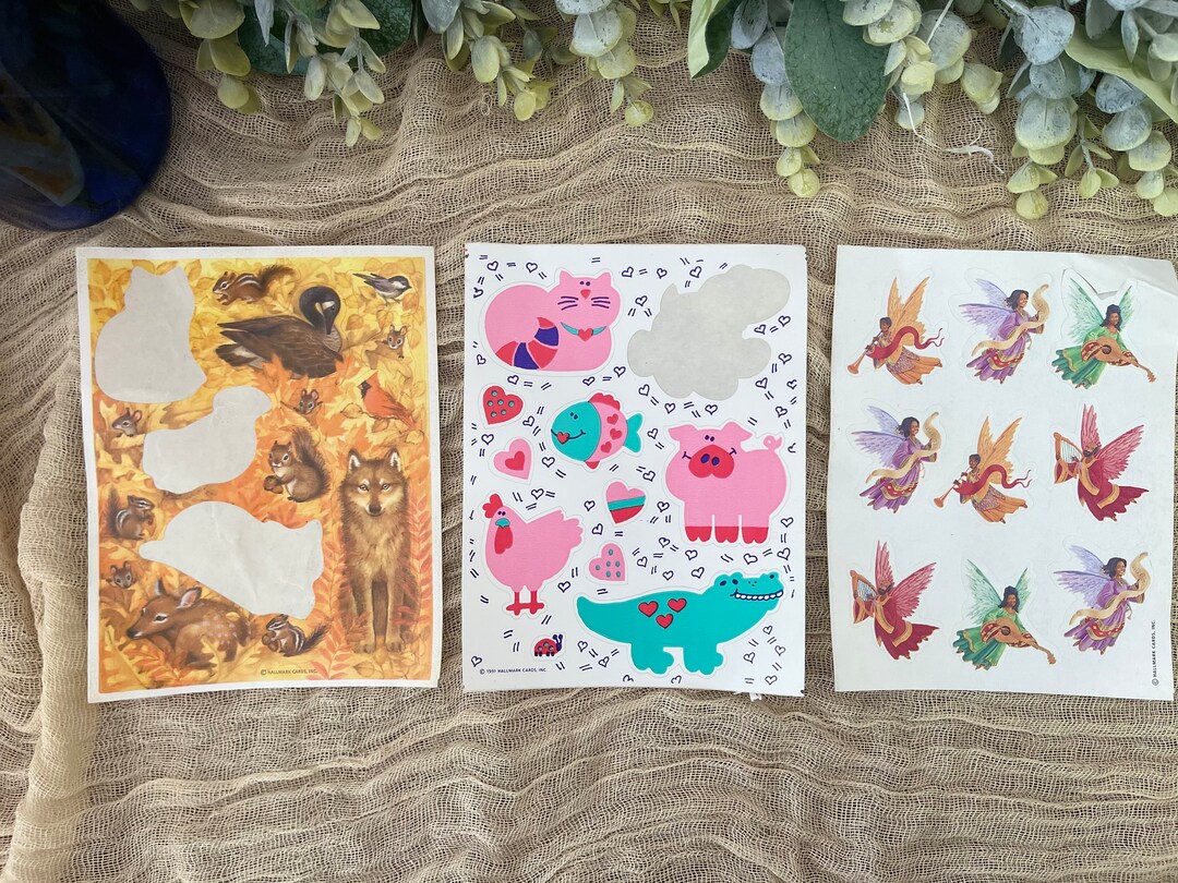 Hallmark Cards Sticker Sheets Mixed Lot Angels, Woodland Animals ...