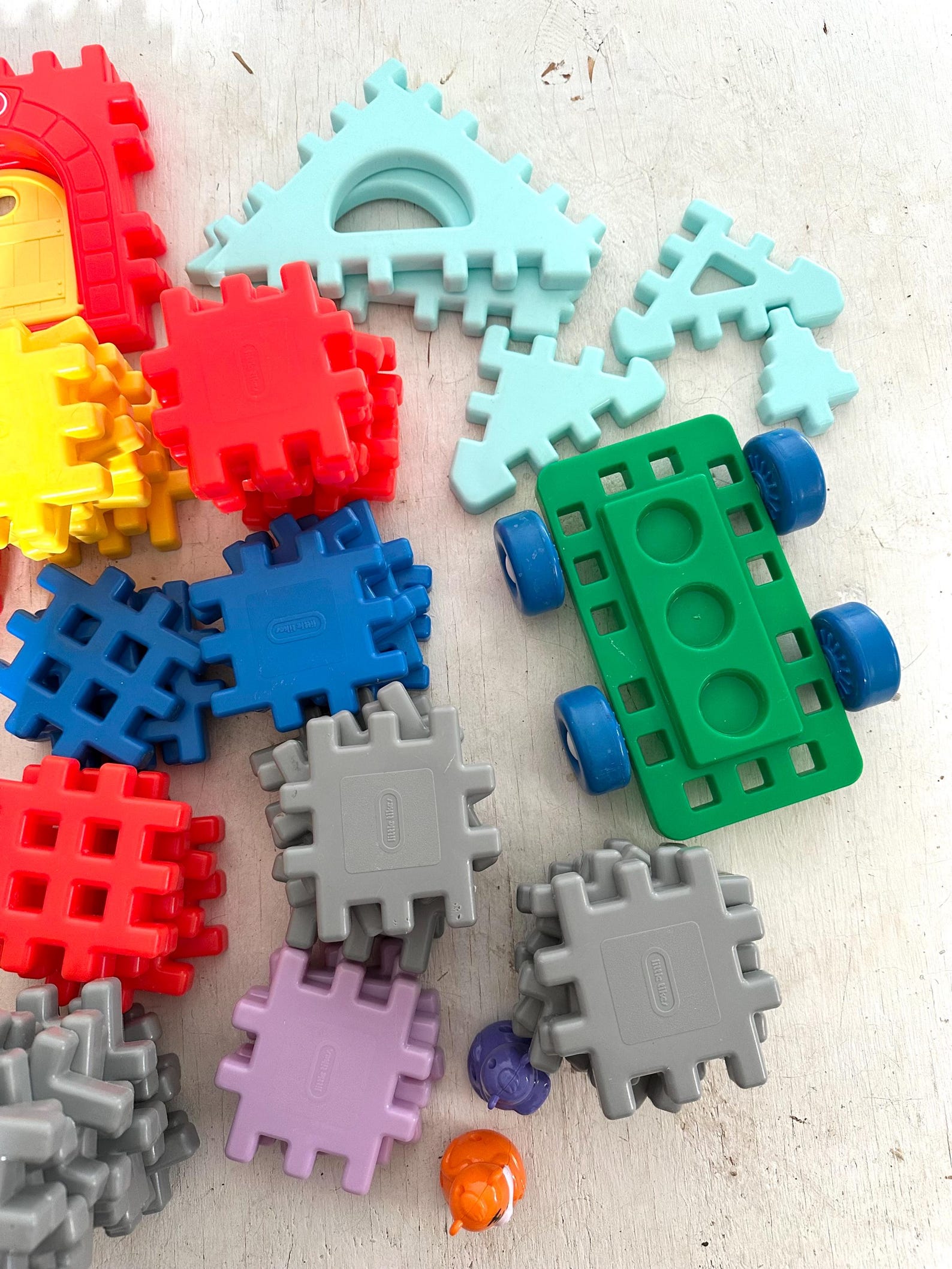 80s/90s Little Tikes Wee Waffle Building Blocks House Car Doors Windows ...
