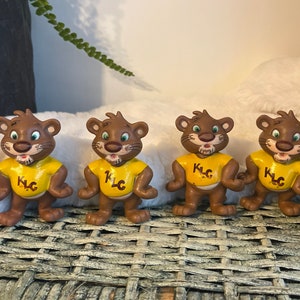 Four (4) KLC Hard Pvc Mascot Figure Toy 3 Inch Uncommon Tiger Bear Cat ...