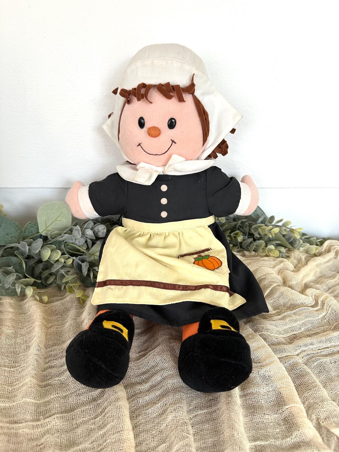 1996 16” Gibson Greetings Thanksgiving Plush Pilgrim Girl Holiday ...