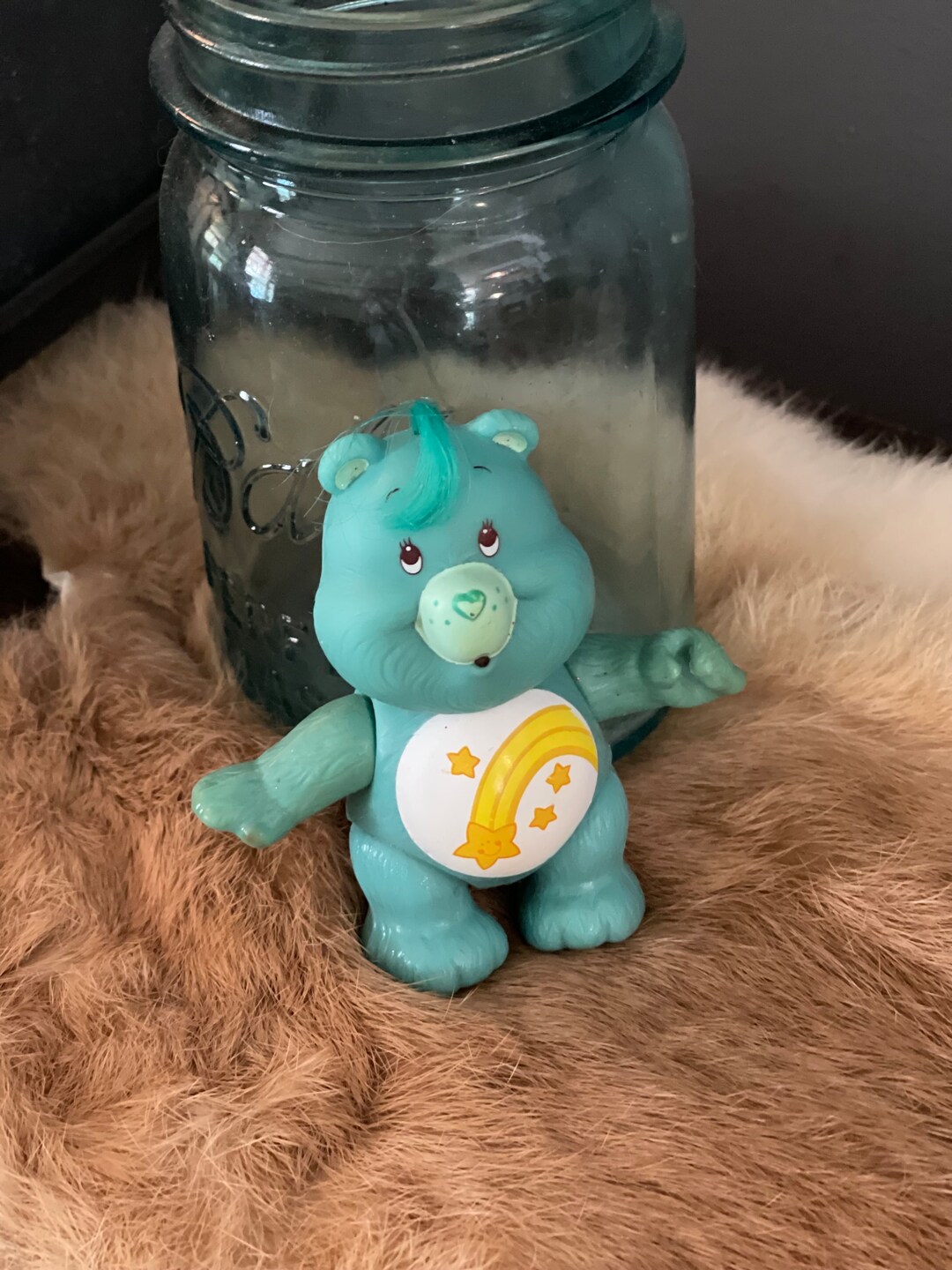 1983 Care Bear Figure Wish Bear Blue Shooting Star AGC Poseable Toy ...