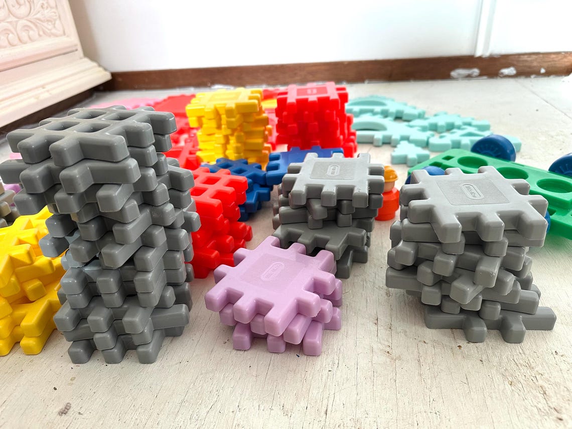 80s/90s Little Tikes Wee Waffle Building Blocks House Car Doors Windows ...