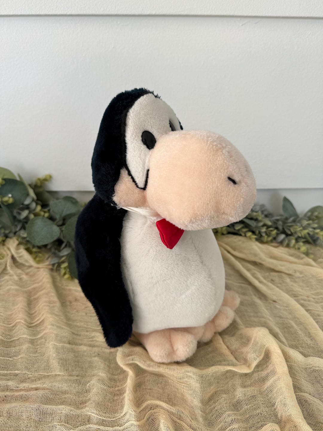 1984 Large Dakin Opus Penguin Plush Sitting Vintage Stuffed Animal ...