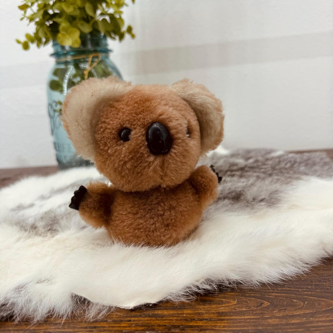 4” Koala Pellet Plush Fun Farm Dakin 1978 70s Stuffed Animal Toy Round ...