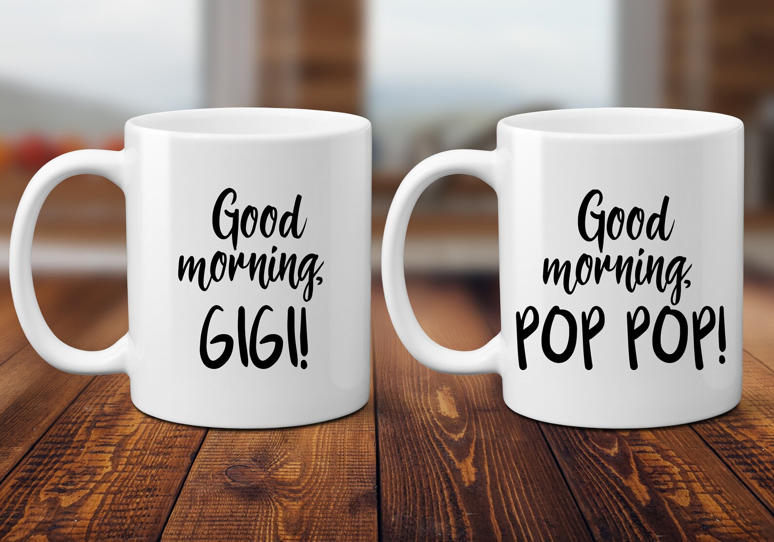 Good Morning Gigi and Pop Pop. New Custom Grandparents Mug Set. Coffee ...