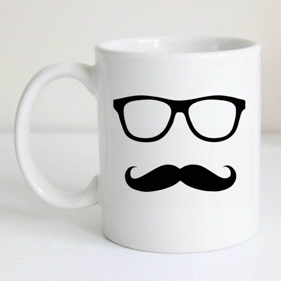 Funny Glasses and Mustache Coffee Mug - Geek Chic, Hipster Coffee Cup ...