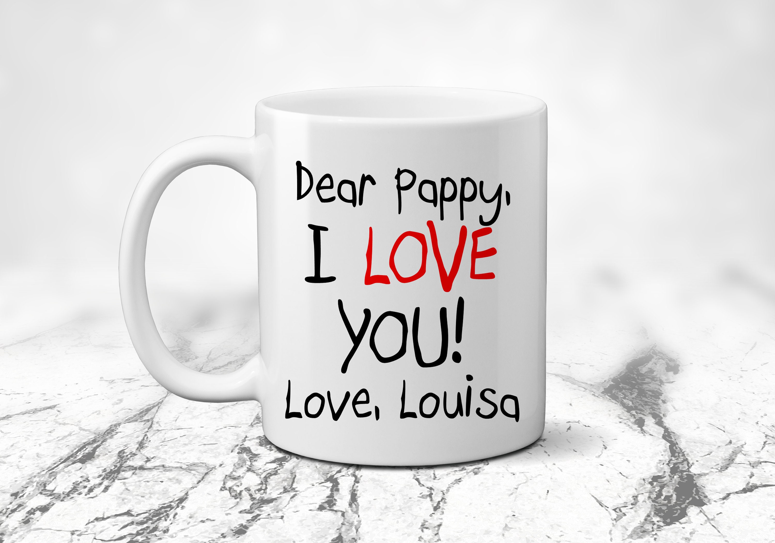 I Love You Pappy Coffee Mug. Custom Name. Gift From Grandchild ...