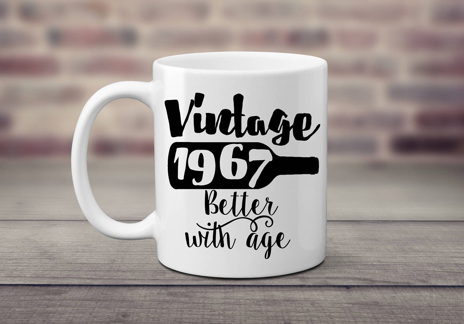 Born in 1952. Retirement Gift. 65th Birthday. Coffee Mug. Vintage. Wine ...