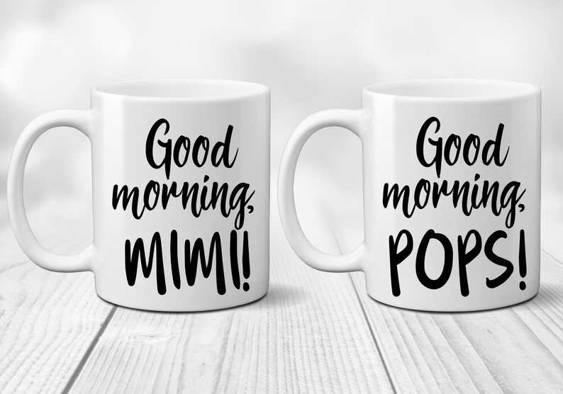 Good Morning Mimi and Pops. New Custom Grandparents Mug Set. | Etsy