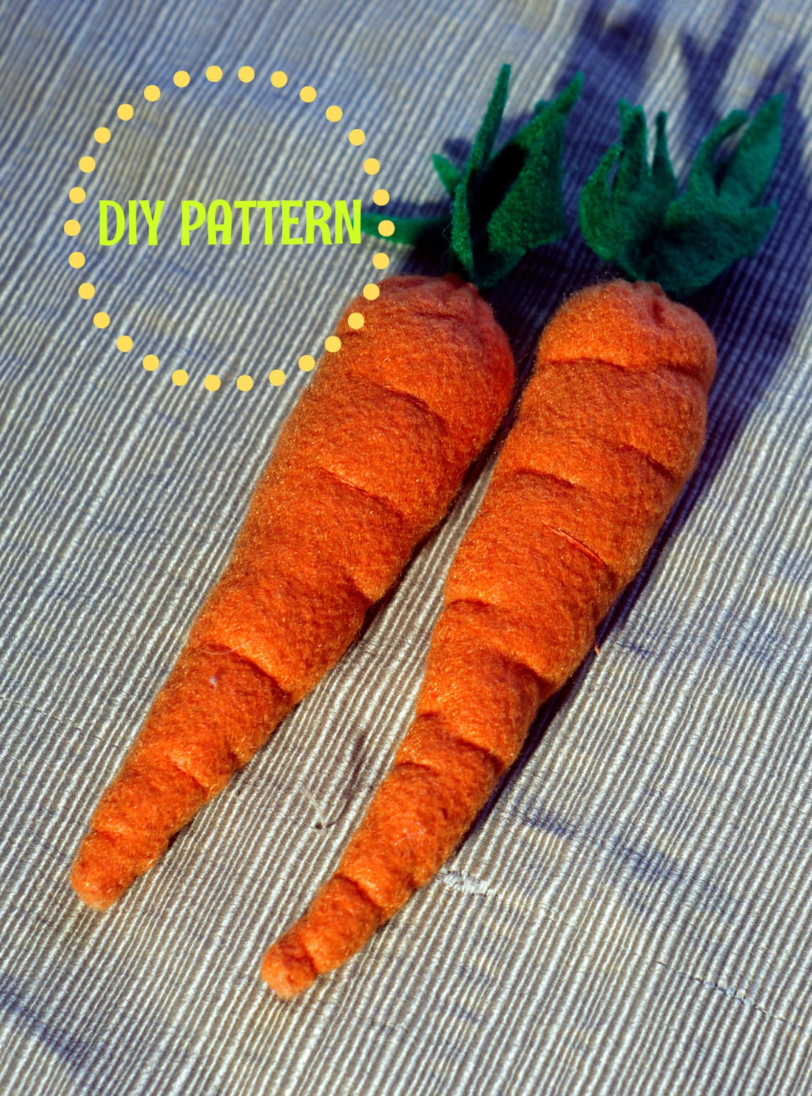 DIY PDF Pattern - Realistic Waldorf Inspired, Felt Carrot Play Food ...