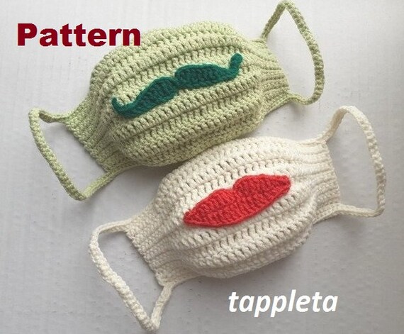 Face Mask Crochet pattern face mask with Mustache pattern | Etsy