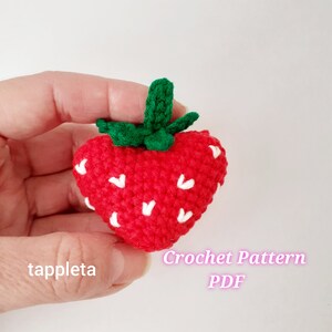 Fruit and Berry Hearts Keychains Crochet Pattern, Valentines Crochet 5 ...