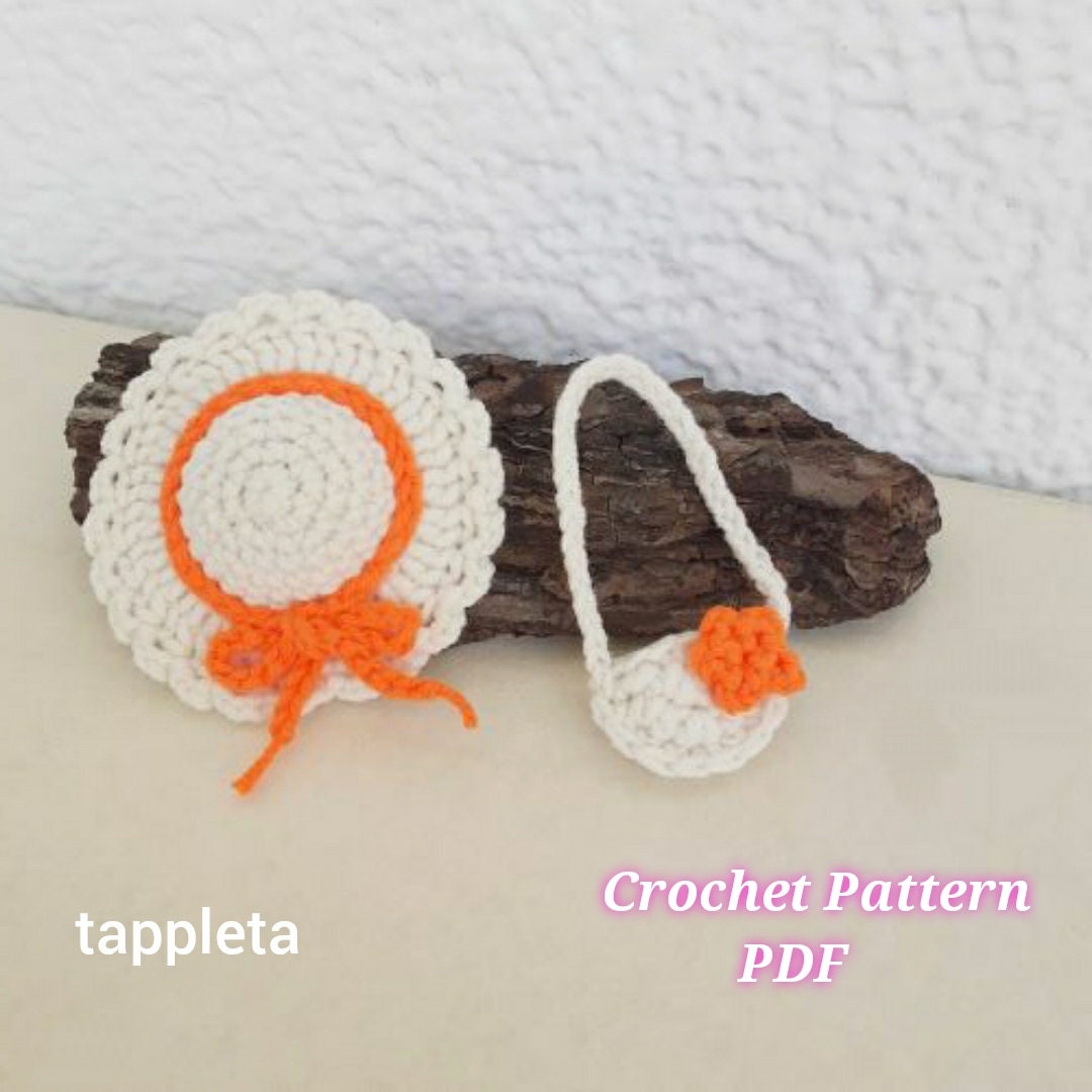 Mini Sun Hat With Crossbody Bag Crochet Pattern, Straw Hat Crochet ...