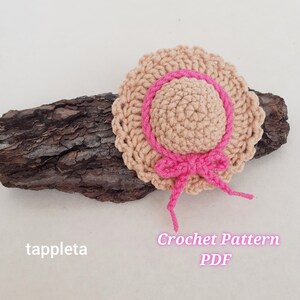 Mini Sun Hat Crochet Pattern, Straw Hat Crochet, Small Beach Hat ...