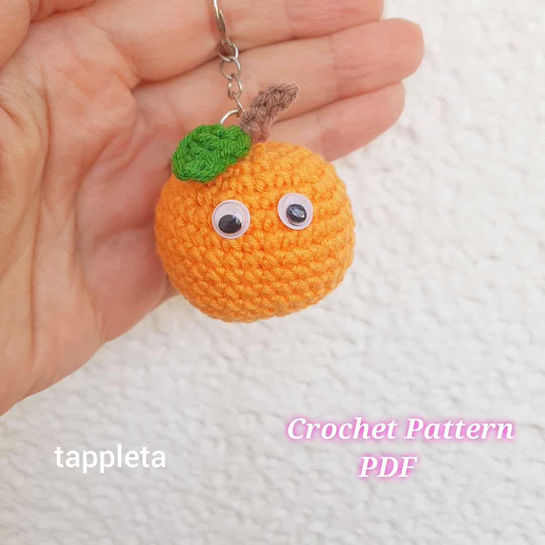 Orange Keychain Crochet Pattern, Crochet Orange Shopkins Keychain Charm ...