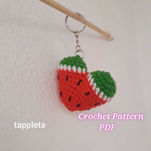 Watermelon Heart Crochet Pattern, Watermelon Keychain Pattern ...