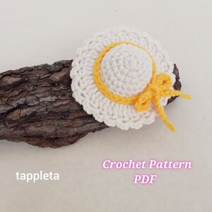 Mini Sun Hat Crochet Pattern, Straw Hat Crochet, Small Beach Hat ...