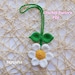 Daisy Charm Crochet Pattern, Crochet Daisy Rear View Mirror Car Charm ...