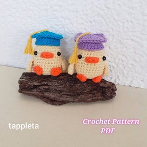 Graduation Duckling Crochet Pattern, Graduation Small Duck Keychain ...