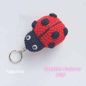 Ladybug Keychain Crochet Pattern, Amigurumi Lady Bug Crochet Charm ...