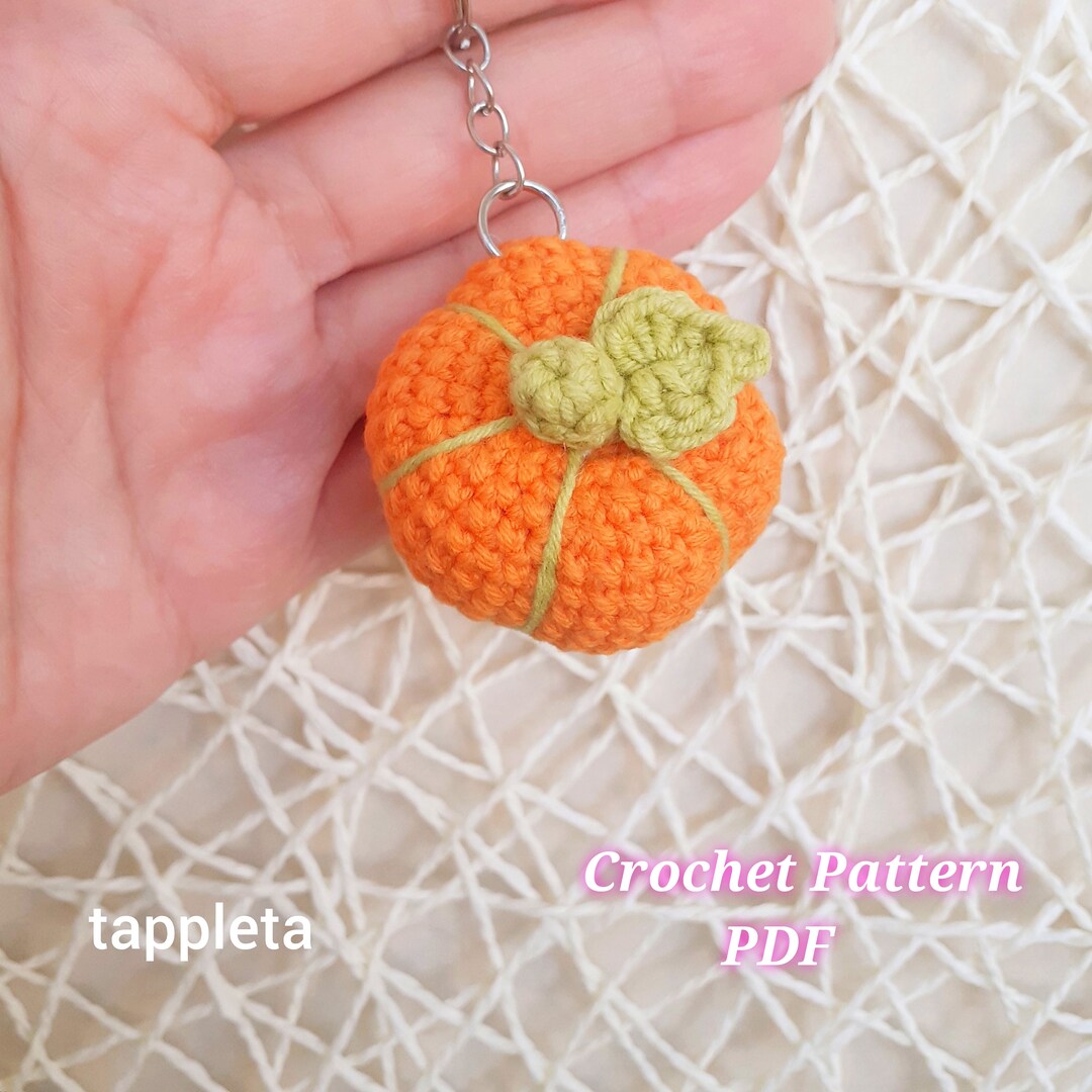Pumpkin Keychain Crochet Pattern, Halloween Pumpkin Crochet Pattern ...