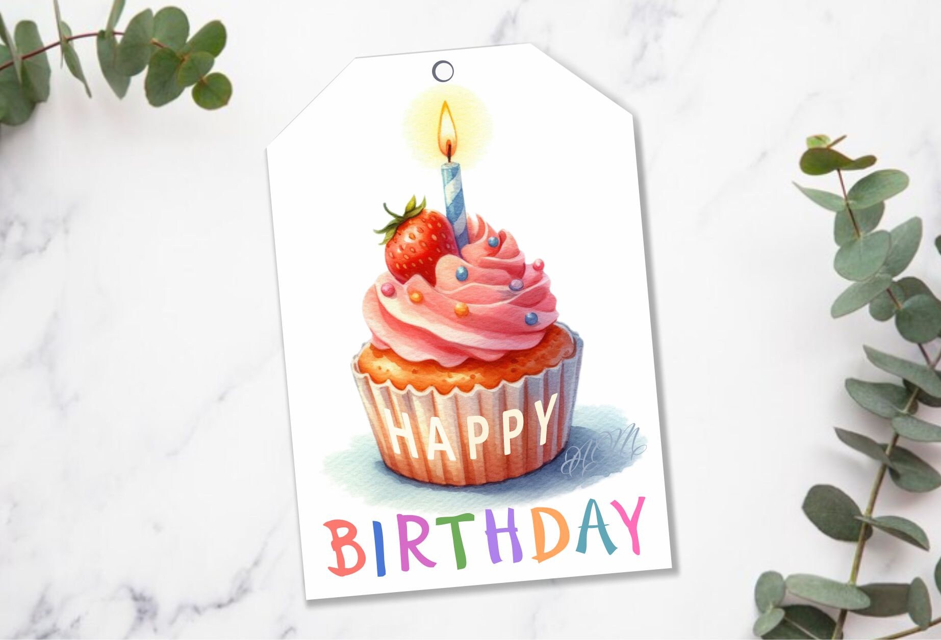 Birthday Tags Print Gift Tag Printable 2.4x3.5 Сookies Tag Happy ...