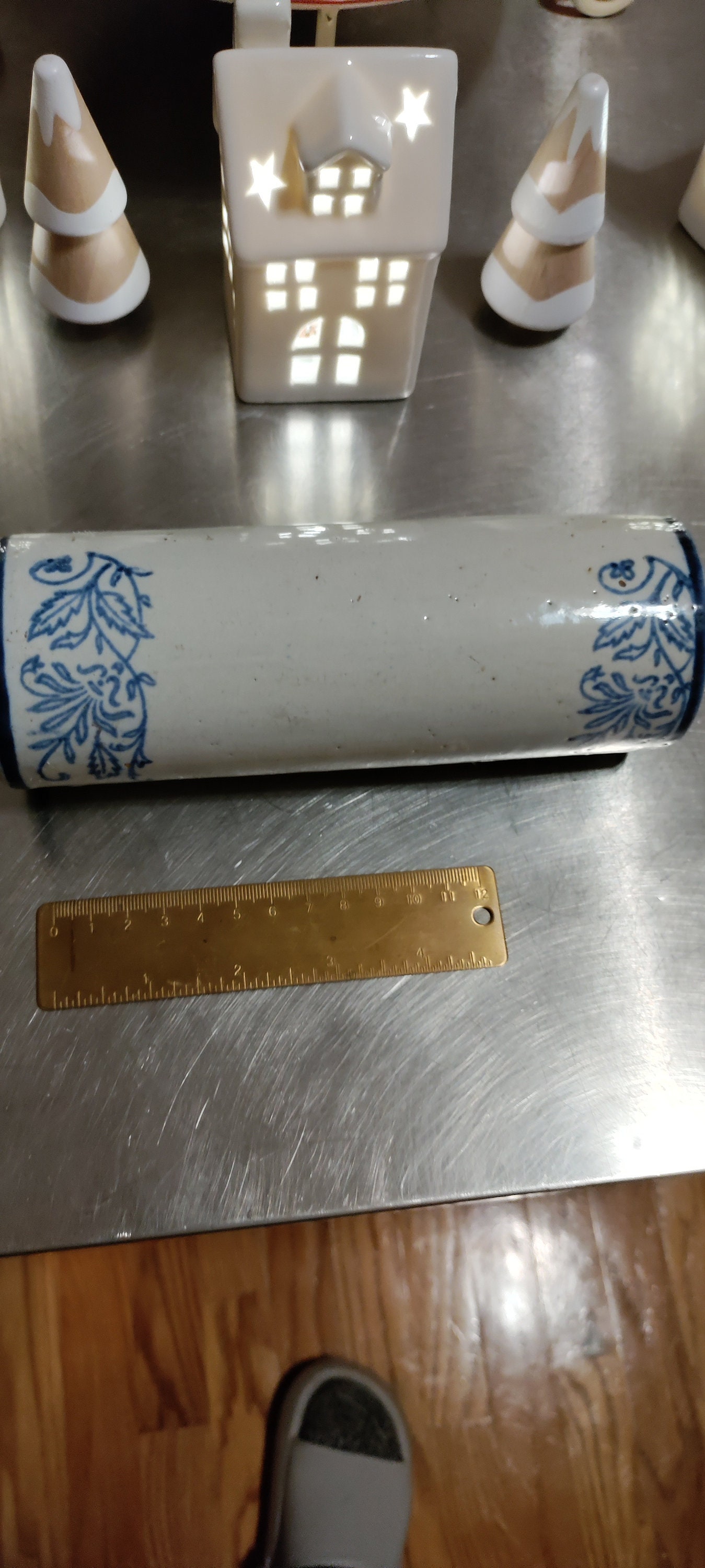 Antique Flow Blue Rolling Pin - Etsy