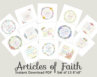 LDS Articles of Faith Card in Spanish - Etsy
