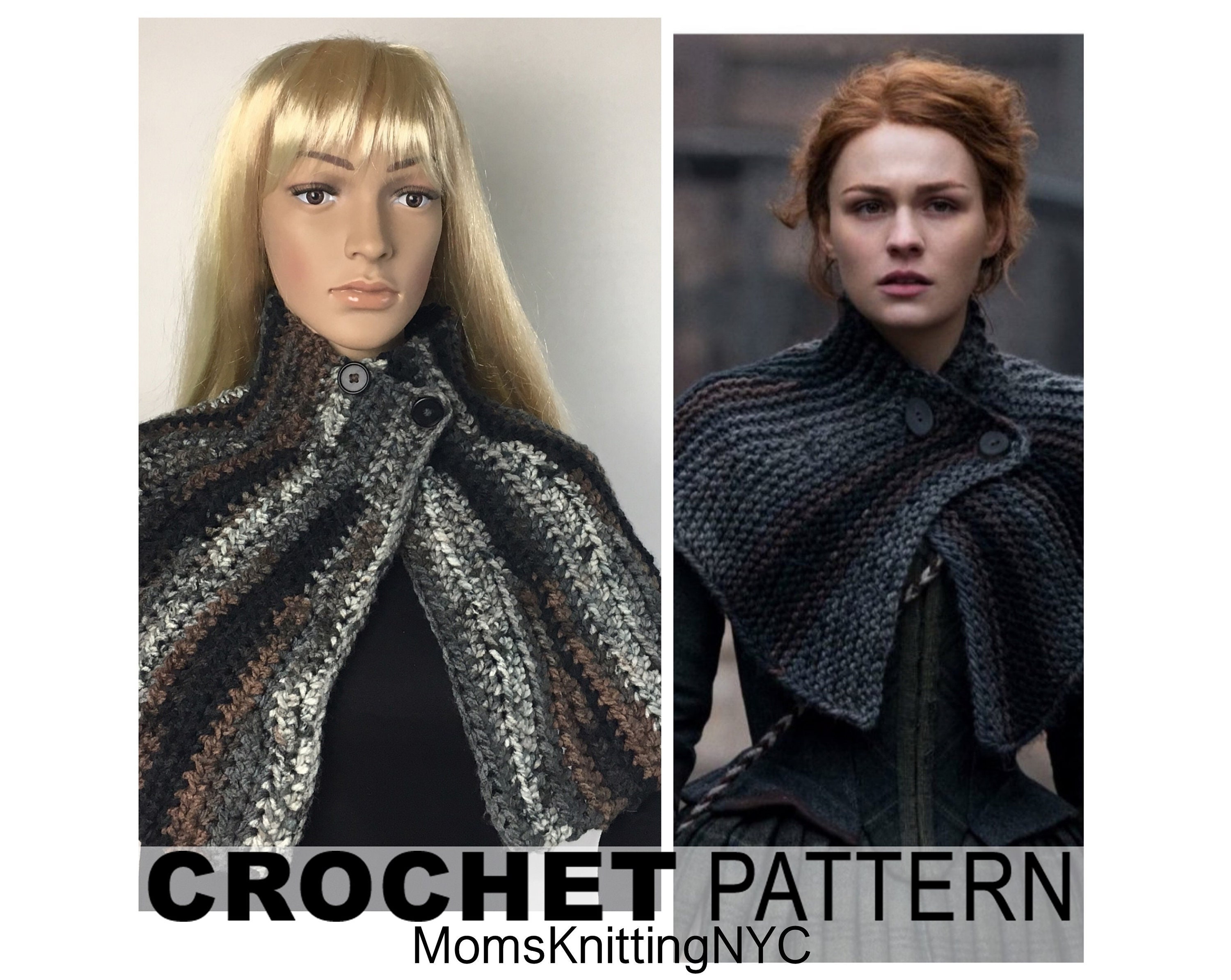 Brianna Outlander Cowl Capelet CROCHET PATTERN Chunky Knit | Etsy