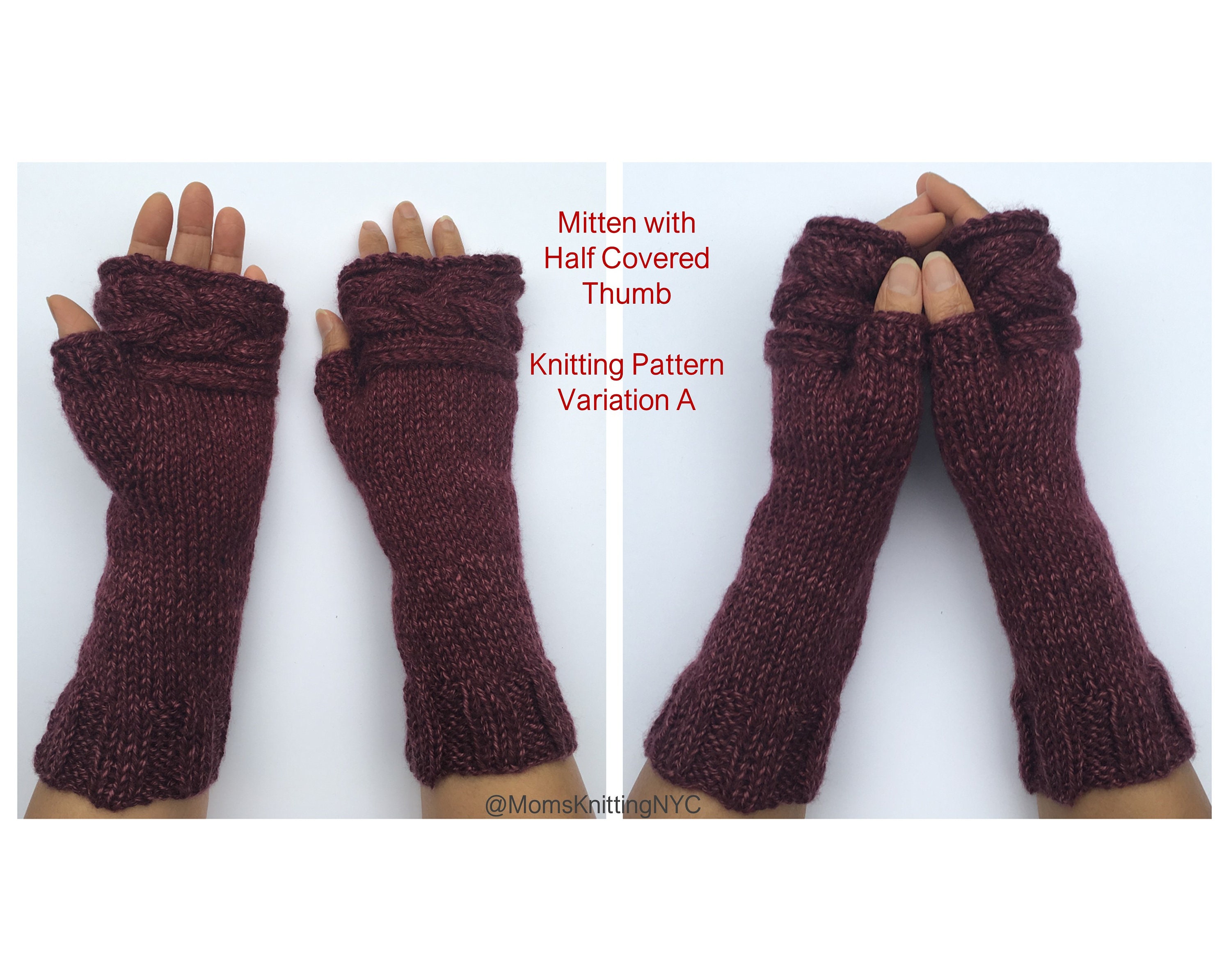 Claire Outlander Fingerless Gloves Celtic Braid KNIT PATTERN - Etsy ...