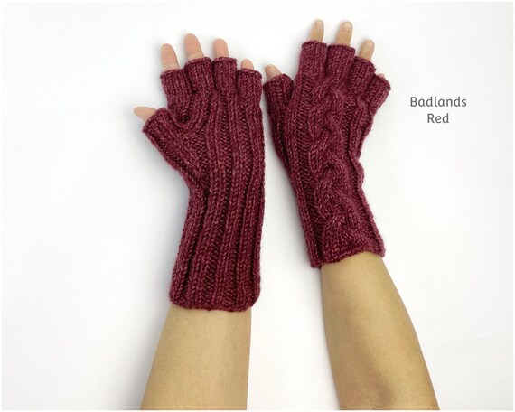 Hand knitted fingerless gloves arm warmers store