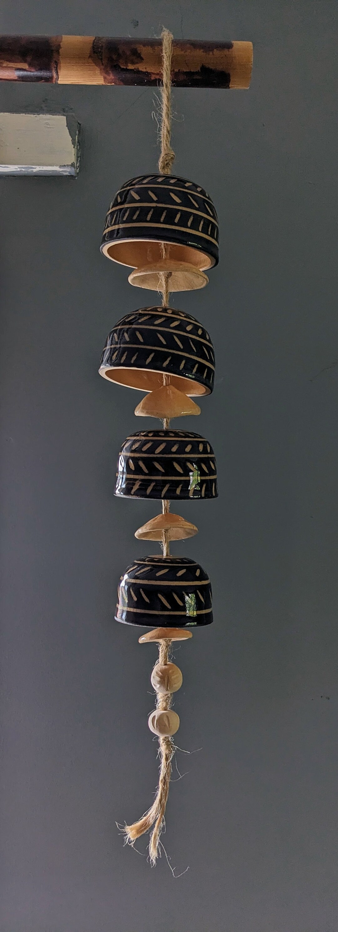 Ceramic Hanging Bells Handmade Wind Chime - Etsy