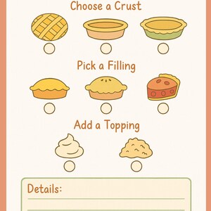 Pretend Play Pie Shop Printable Set | Kids Play Bakery Menu, Order Form ...