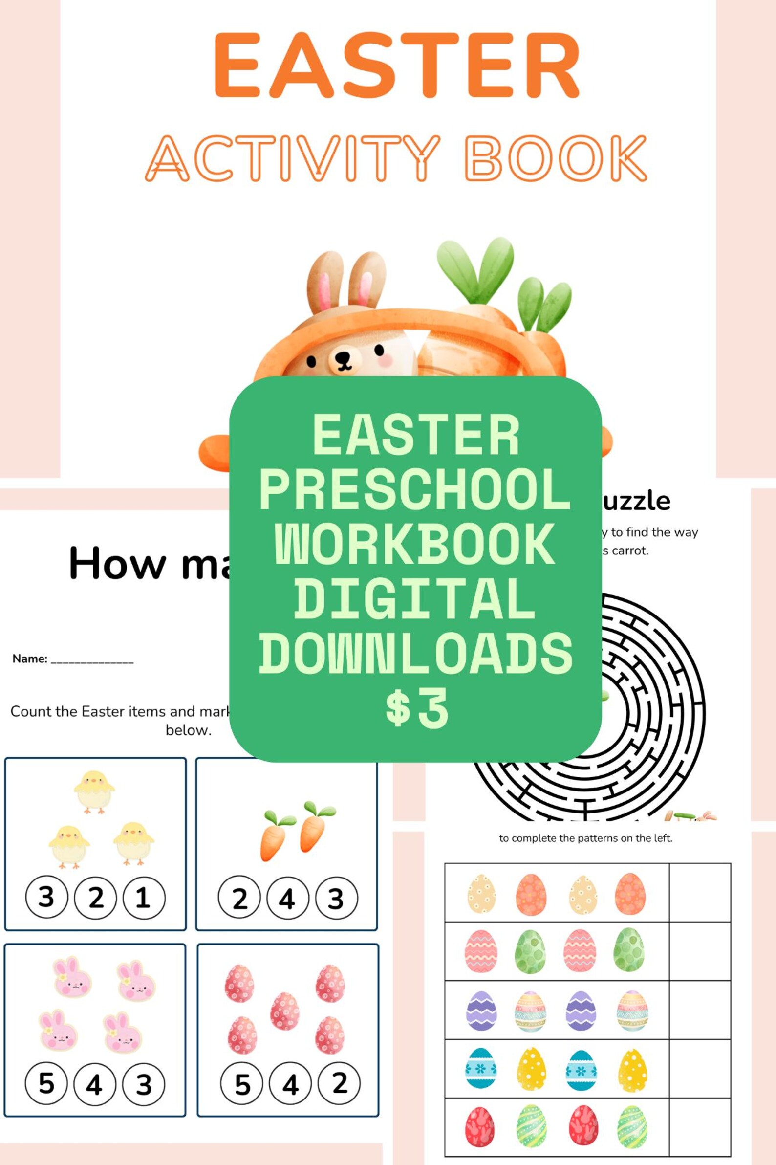 Easter Preschool Activity Pack, Easter Activity Printable, Easter ...