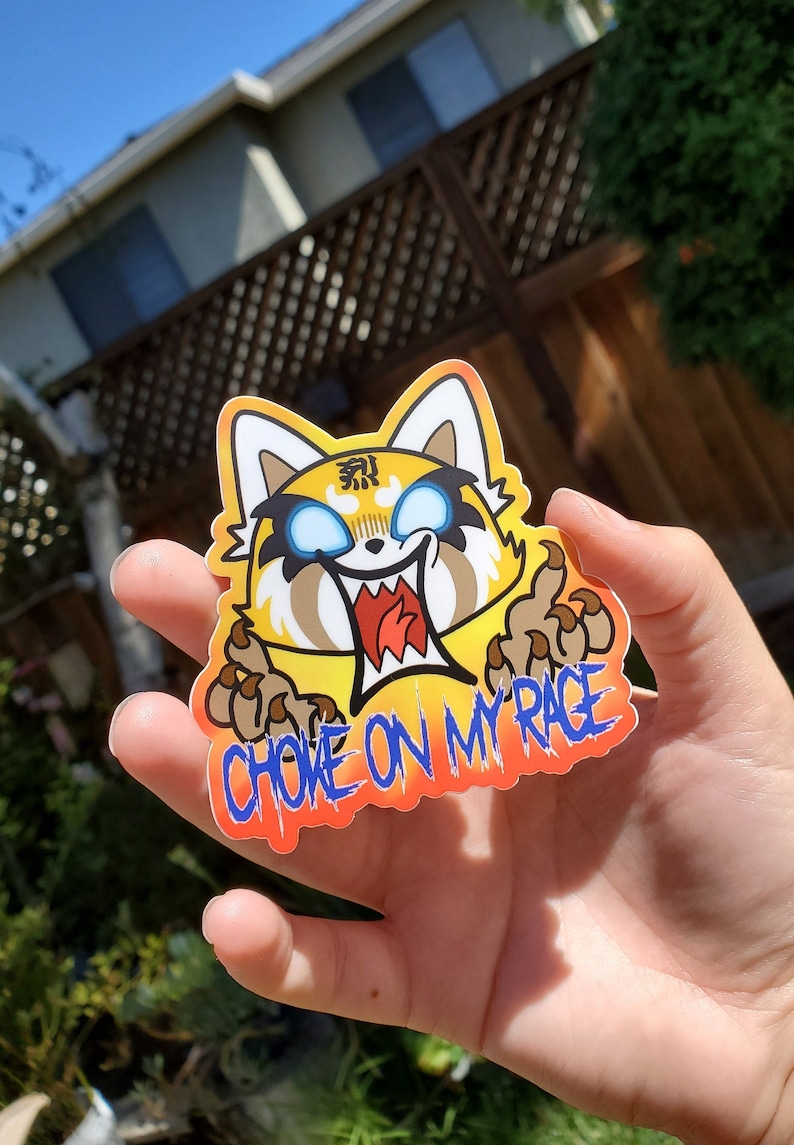 Choke on My Rage Aggretsuko Fanart Vinyl Sticker - Etsy