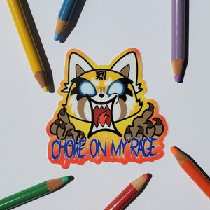 Choke on My Rage Aggretsuko Fanart Vinyl Sticker - Etsy