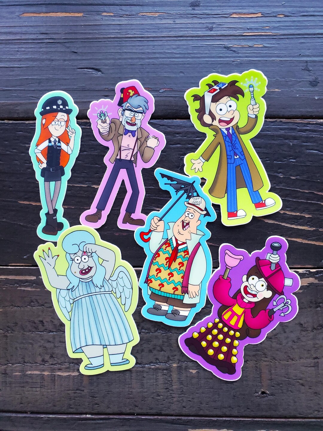 Gravity Falls/doctor Who Mashup Vinyl Sticker Pack - Etsy