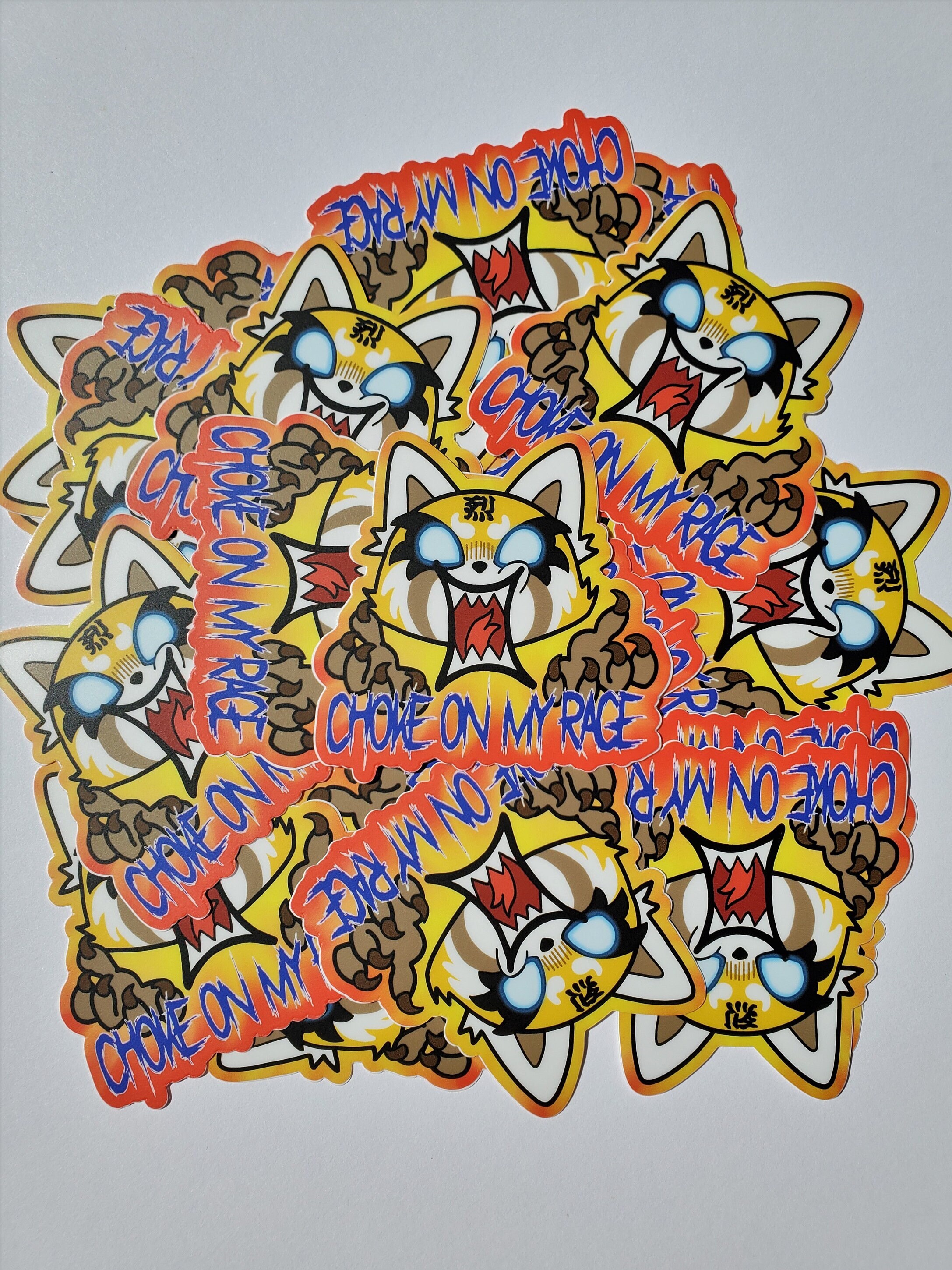 Choke on My Rage Aggretsuko Fanart Vinyl Sticker - Etsy