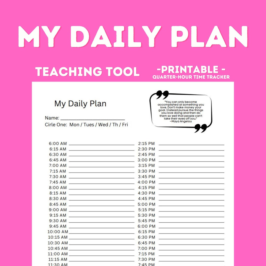 15 Minute Daily Planner (printable PDF) - Etsy