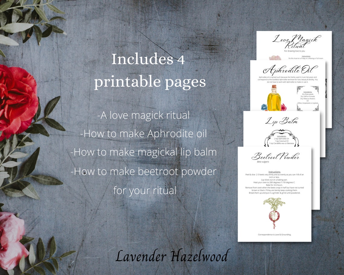 Love Magick Ritual Printable Digital Download Book of - Etsy