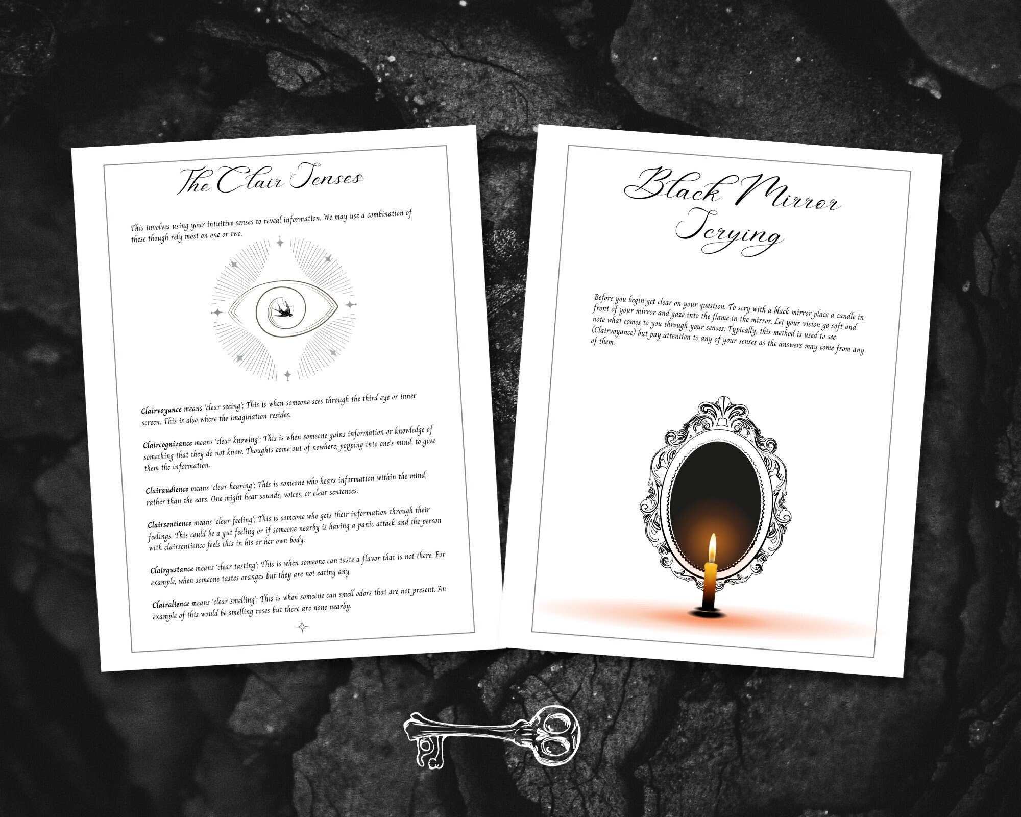 Black Mirror Scrying Guide, Intuitive Senses, Book of Shadows (digital ...