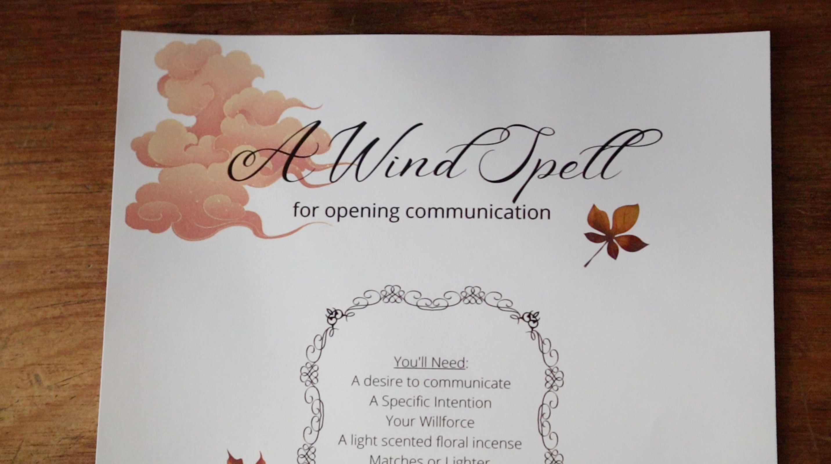 Wind Spell, Road Opener, Elemental Spell, Communication Spell ...