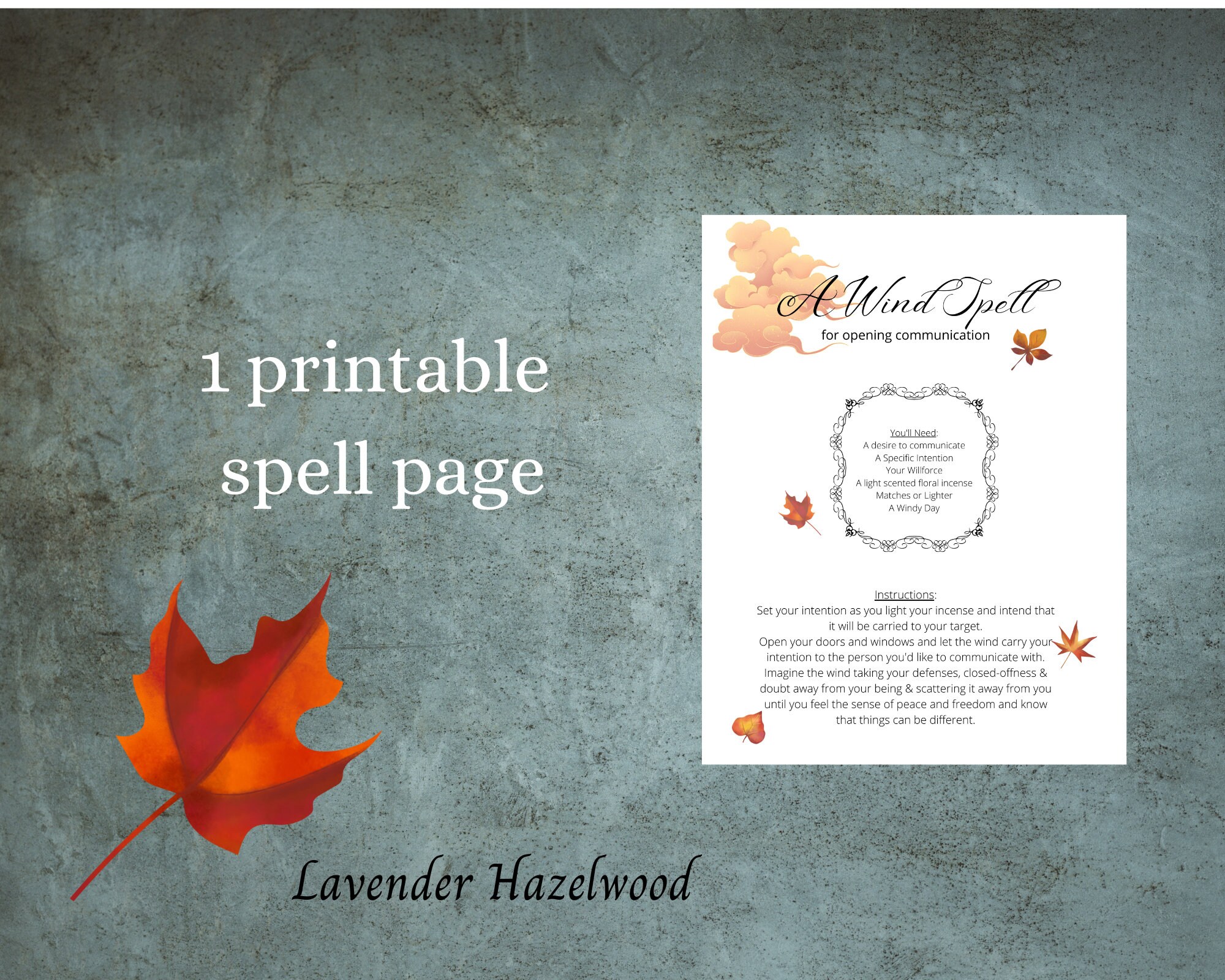 Wind Spell, Road Opener, Elemental Spell, Communication Spell ...