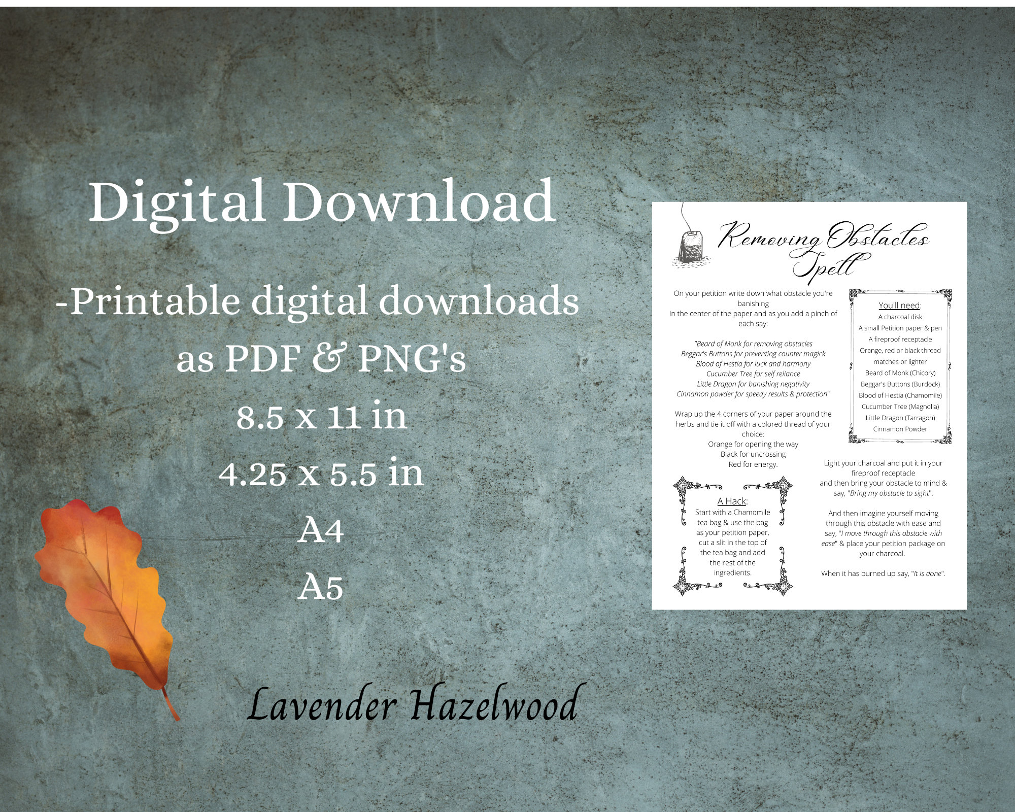Removing Obstacles Spell Sheet, Road Opener, Banishing Spell (PDF) - Etsy