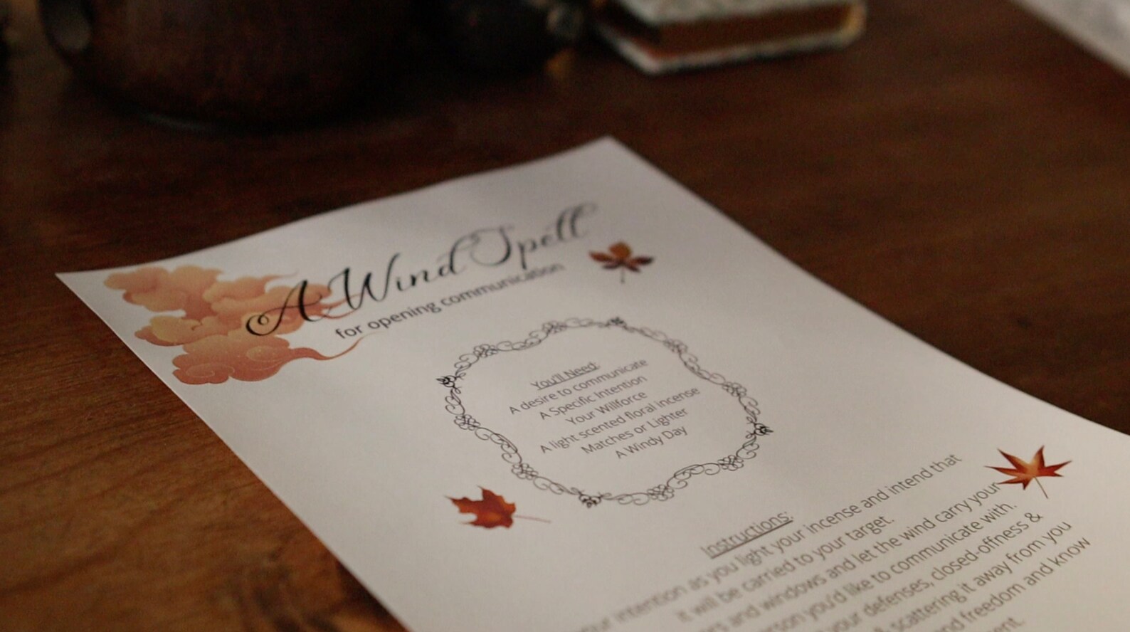 Wind Spell, Road Opener, Elemental Spell, Communication Spell ...