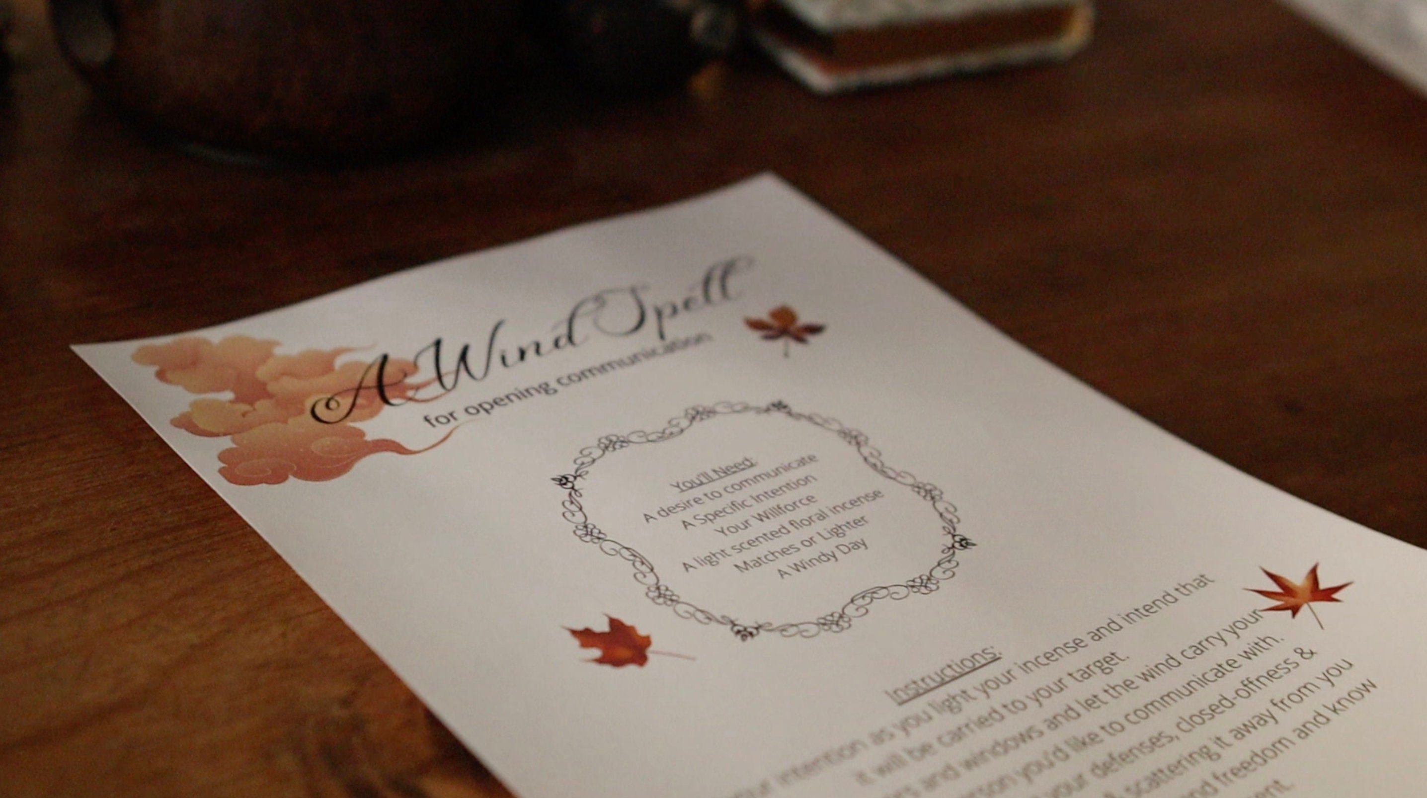 Wind Spell, Road Opener, Elemental Spell, Communication Spell ...