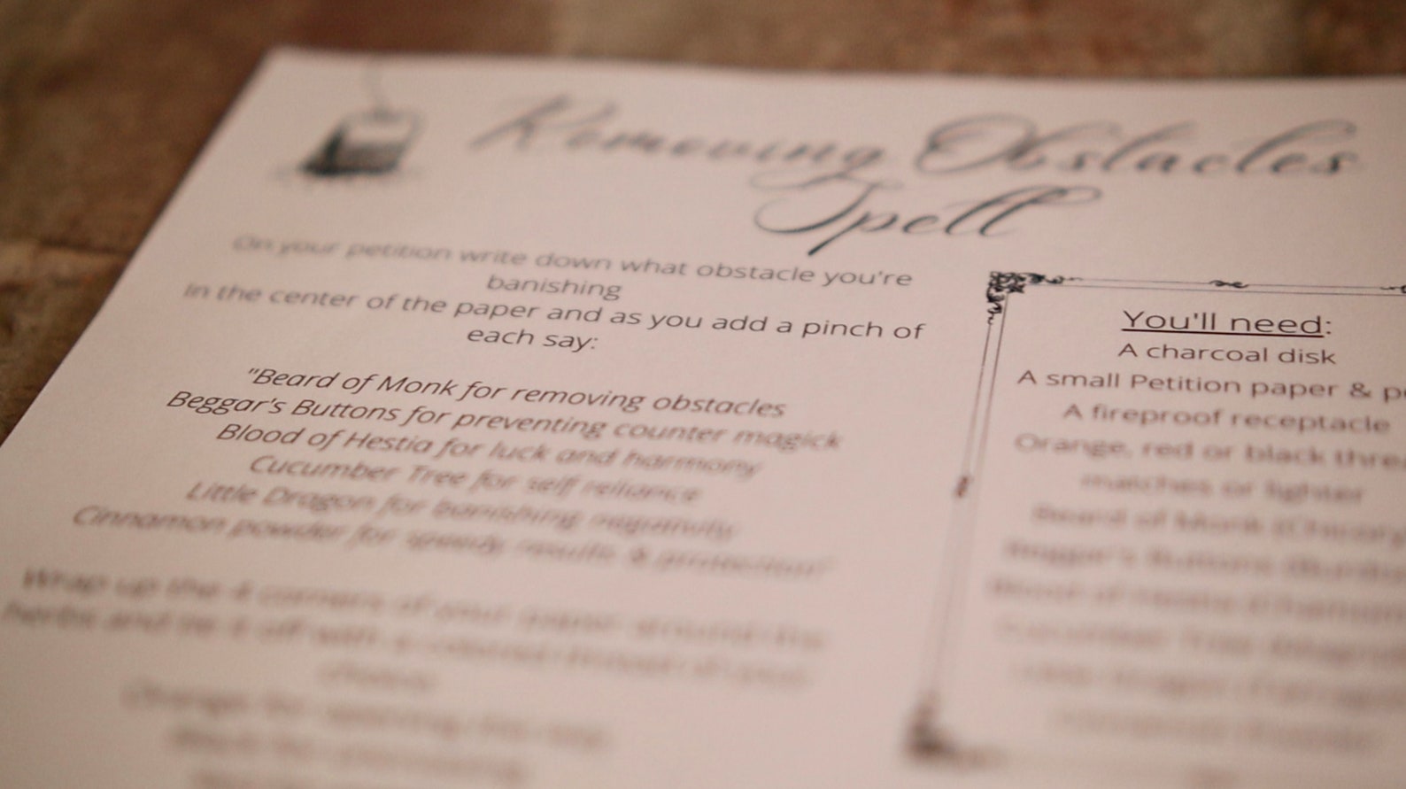 Removing Obstacles Spell Sheet, Road Opener, Banishing Spell (PDF) - Etsy