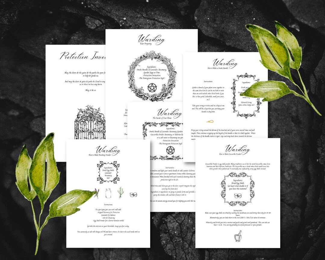 Home Warding Spells for Protection, Warding Powder, Grimoire, Book of ...