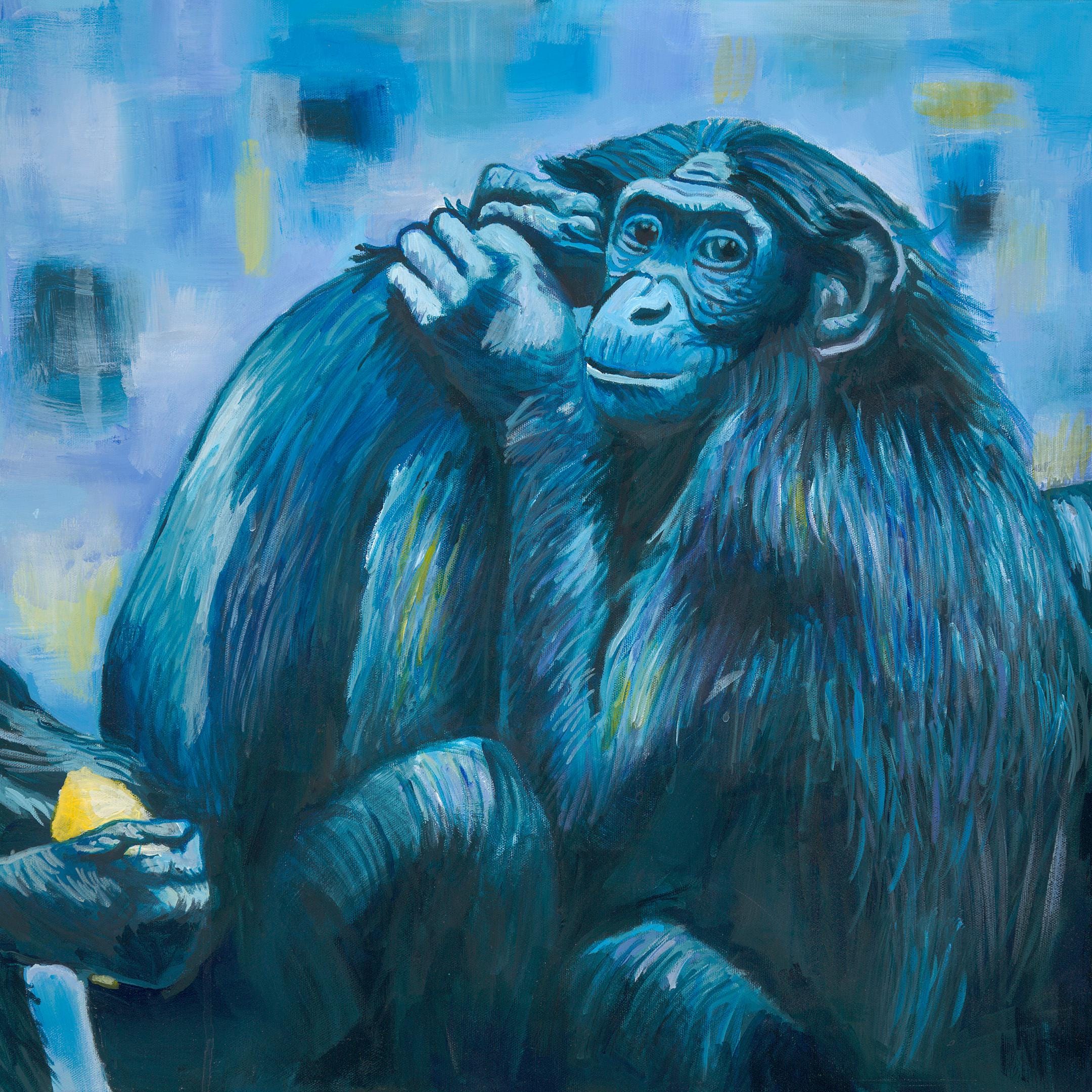 Bonobos in Blue 11x11 Signed Art Prints - Etsy